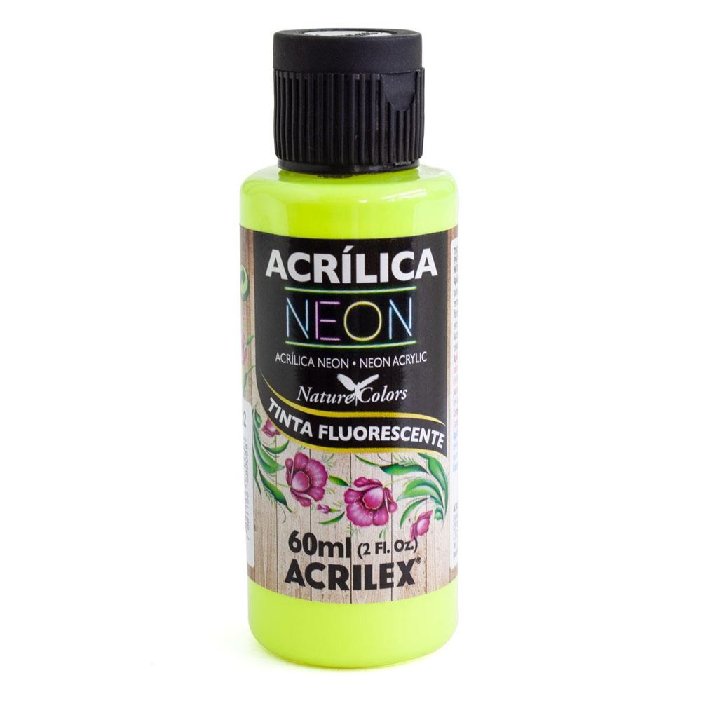 Tinta Acrílica Neon Fluorescente 60ml - reidoarmarinho